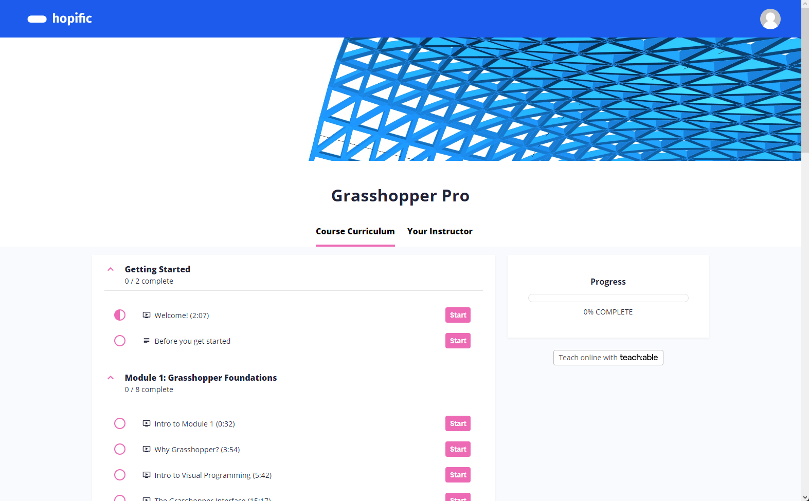 Grasshopper Pro Landing Page - Hopific