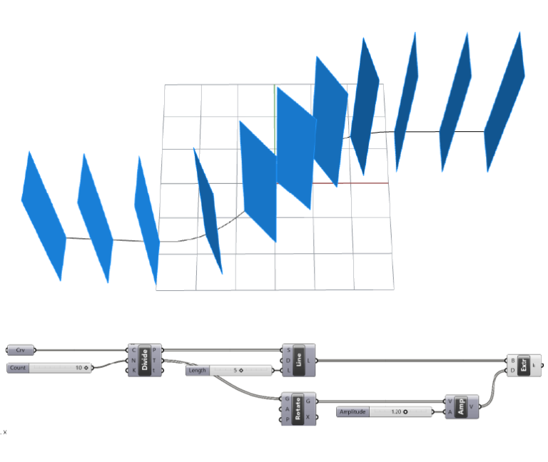 How to Extrude Perpendicular to a Curve in Grasshopper - Hopific